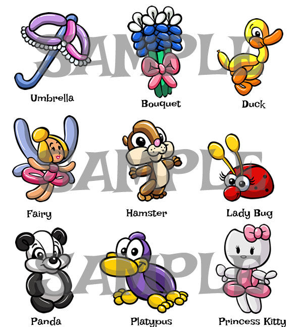 Balloon Animal Menu 3 – Twister Sister Studios