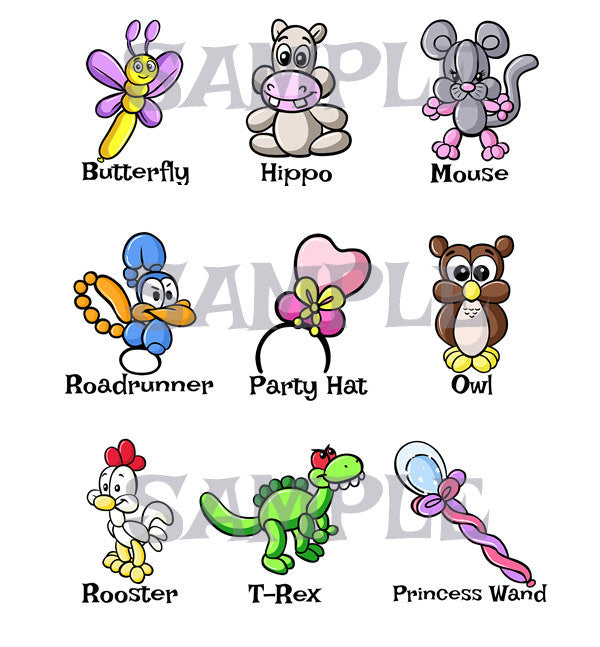 Balloon Animal Menu 5 – Twister Sister Studios